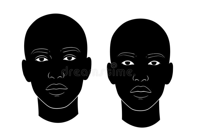 Two face silhouette stock illustration. Illustration of outline - 379651555
