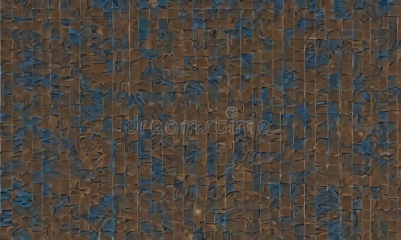 The Shows Close-up View Textured Fabric with Brown and Blue Pattern ...