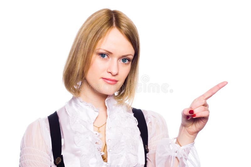 Shows a finger. stock photo. Image of choice, inspiration - 14345006