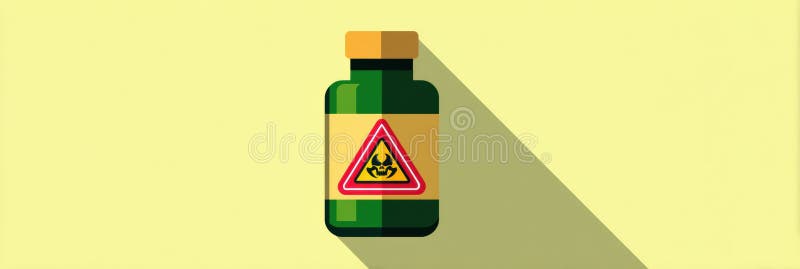 Illustration of a Poison Bottle with a Warning Symbol and Shadow on a ...
