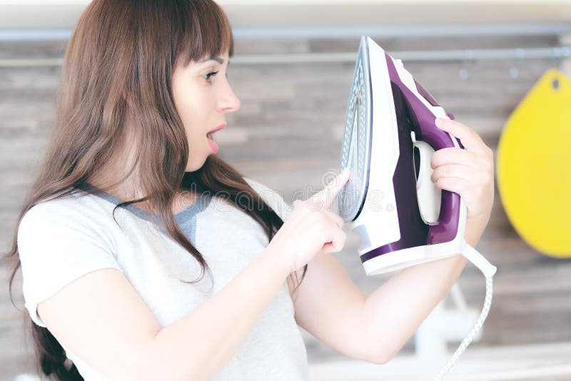 Shows the Process of Ironing Clothes Stock Photo - Image of floor ...