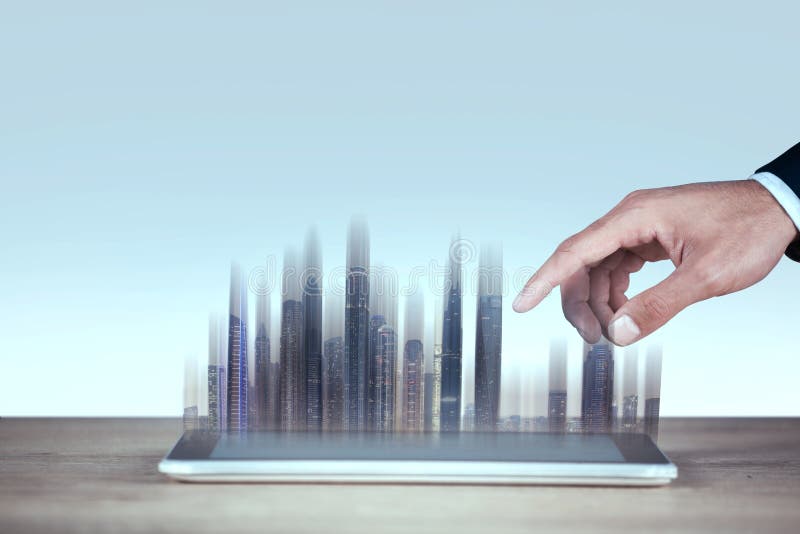 Shows Tablet Modern Technology As Concept. Stock Photo - Image of ...