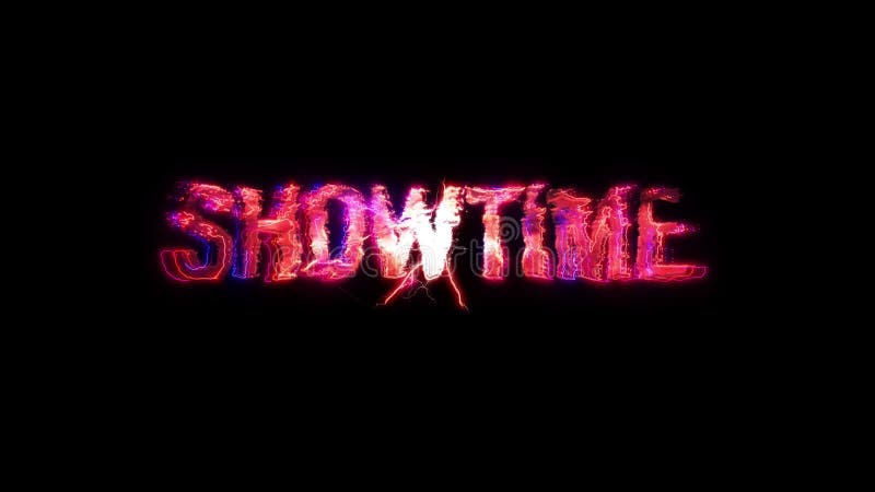 Showtime Glow Pink Neon Abstract Lightning Text Animation Stock Video ...