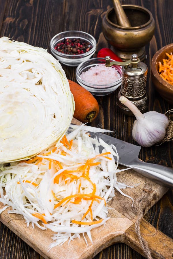 Shredded Cabbage with Carrots Stock Image - Image of green, healthy ...