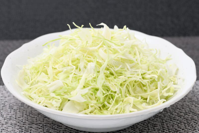 Shredded Cabbage in a Plate on Table Stock Image - Image of eating ...
