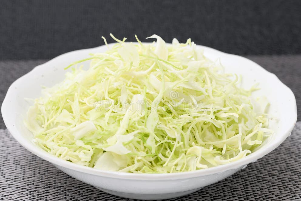 Shredded Cabbage in a Plate on Table Stock Image - Image of eating ...