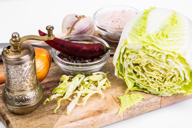 Shredded Chinese Cabbage Salad Stock Image - Image of product, kitchen ...