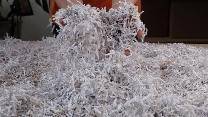 Shredded Documents. Waste Reduction and Recycling Stock Video - Video ...