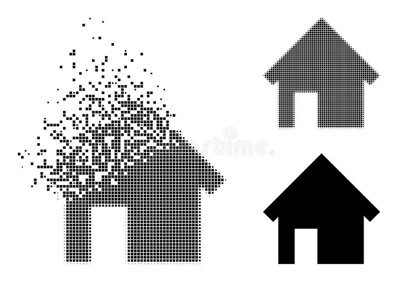 Shredded Dot and Original House Icon Stock Vector - Illustration of ...