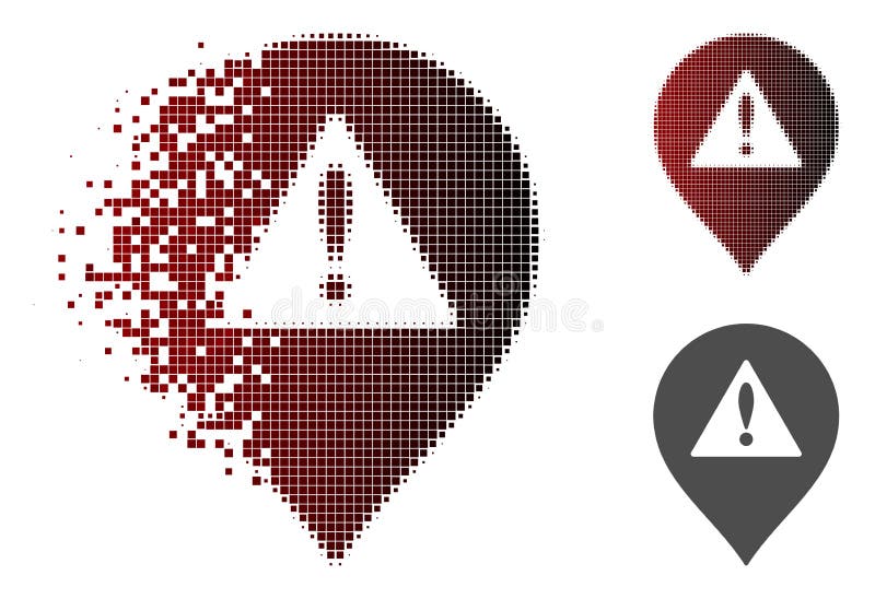 Shredded Dotted Halftone Danger Map Marker Icon Stock Vector ...