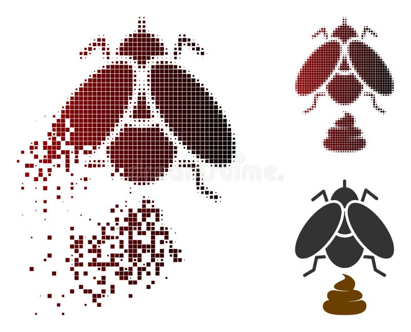 Shredded Dotted Halftone Fly Shit Icon Stock Vector - Illustration of ...