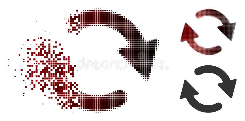 Shredded Dotted Halftone Refresh Icon Stock Vector - Illustration of ...
