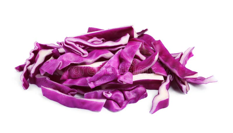 Shredded Fresh Red Cabbage Isolated on White Stock Photo - Image of ...