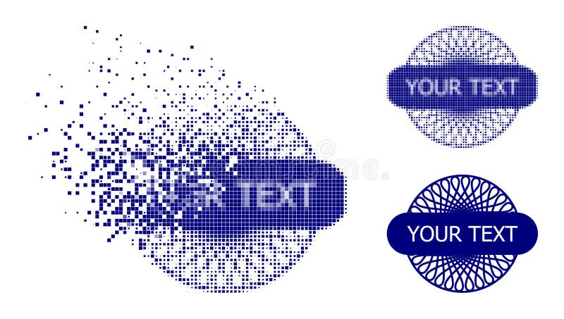 Shredded and Halftone Pixelated Guilloche Stamp Template Glyph Stock ...