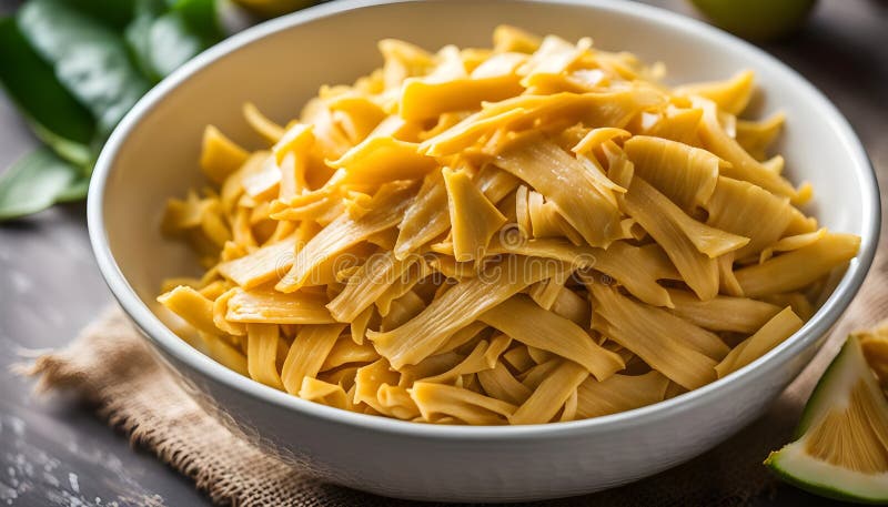 Shredded Jackfruit in White Bowl. Ready To Eat Stock Illustration ...