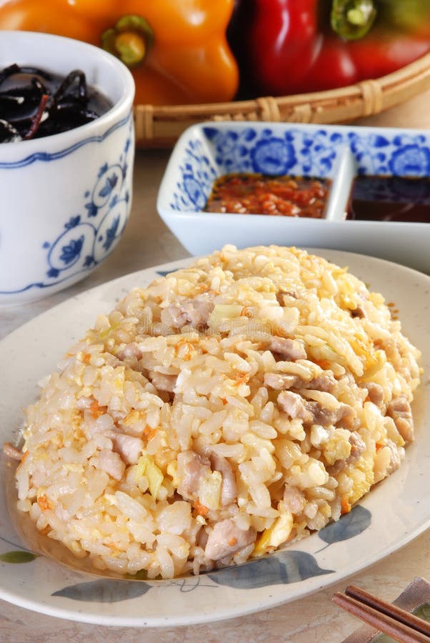 Shredded meat-fried rice stock image. Image of asia, savory - 17978553