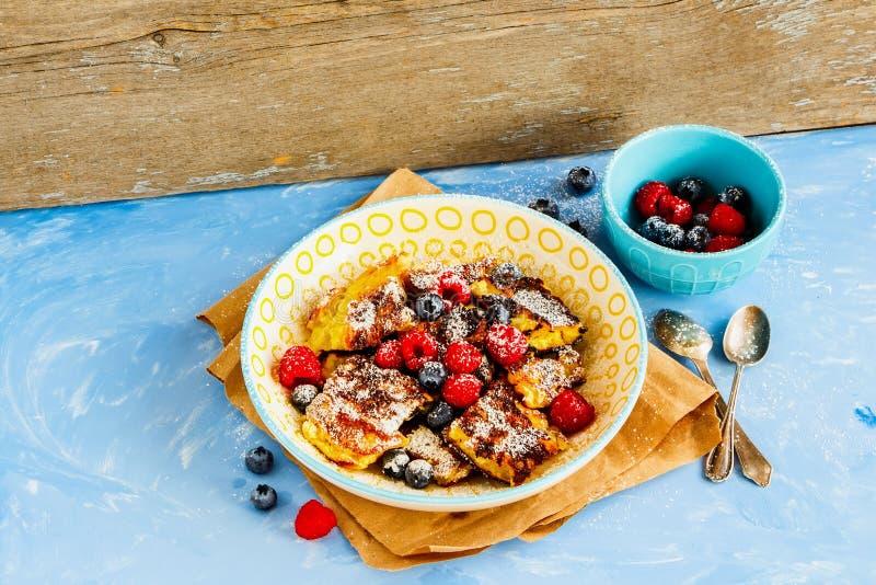 Shredded Pancake with Berries Stock Image - Image of dish, fried: 170039057