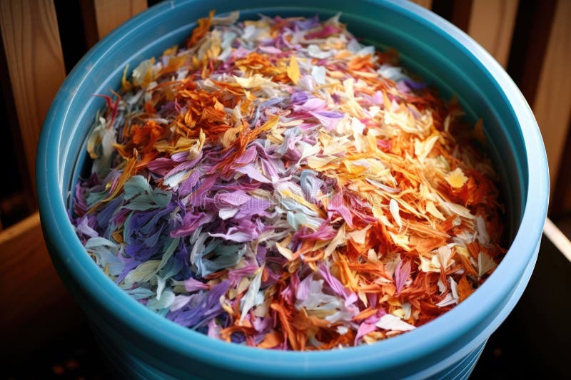 Shredded Paper in a Container for Homemade Papermaking Stock ...
