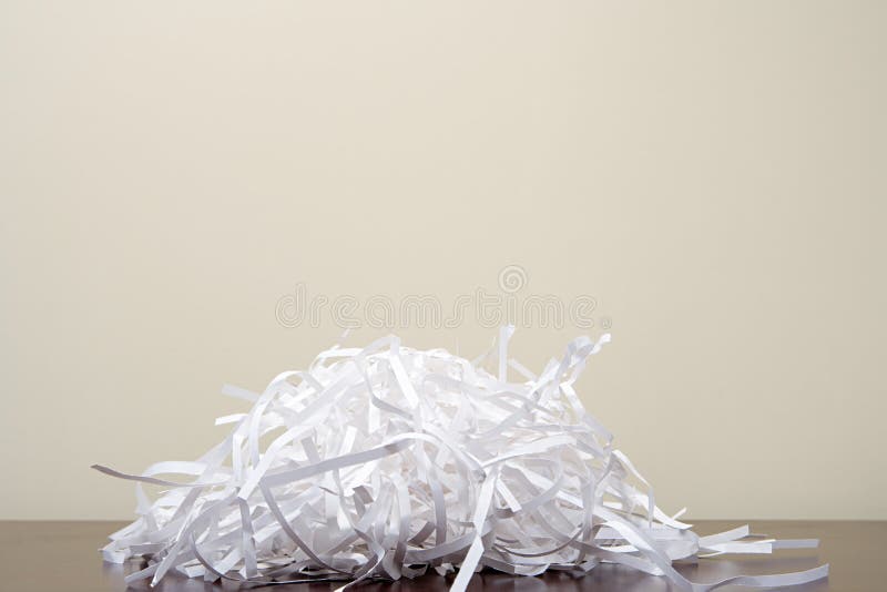 Shredded paper on desk stock image. Image of horizontal - 62558613