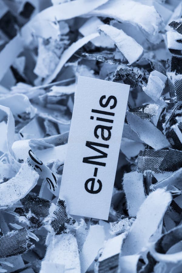 Shredded Paper Keyword Emails Stock Photo - Image of investigation ...
