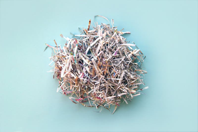 Shredded Paper on Light Blue Background Stock Image - Image of chop ...