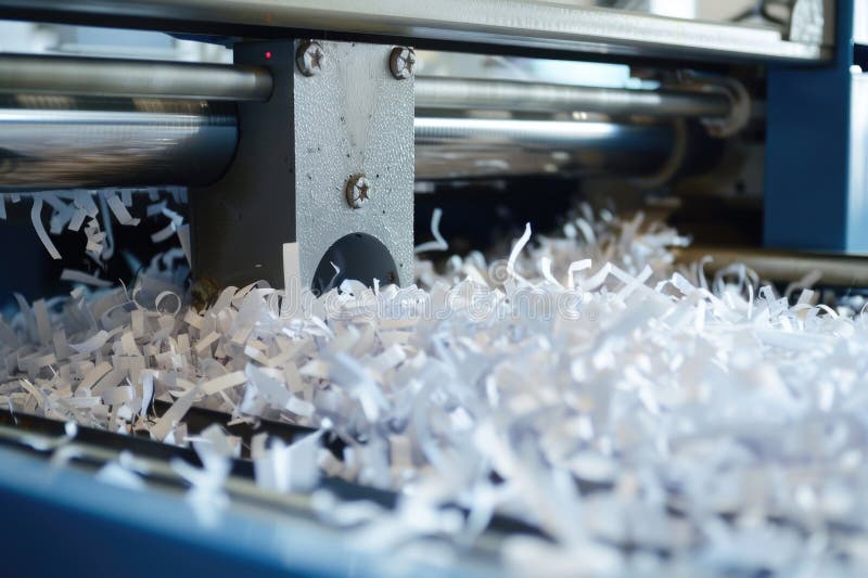 Shredded Paper Stuck on Office Machine with Documents and Scraps of ...