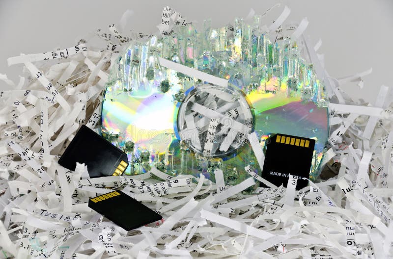 Shredded Papers and Data Storage Devices Stock Image - Image of letter ...