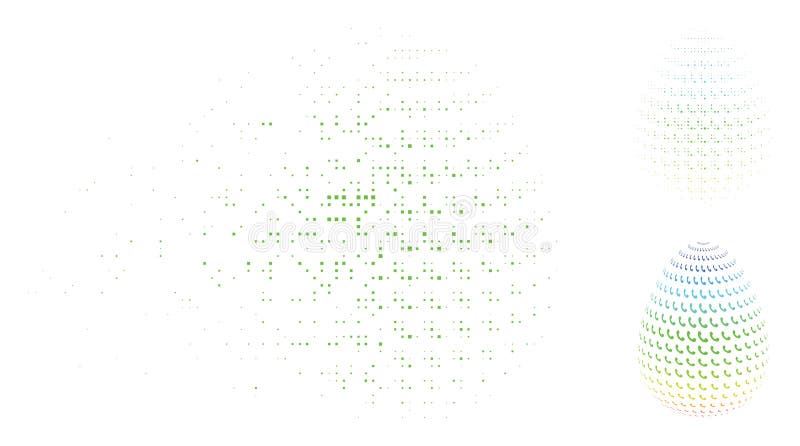 Shredded Pixel Halftone Abstract Call Phone Egg Icon Stock Vector ...