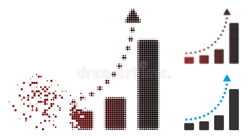 Shredded Pixel Halftone Bar Chart Trend Icon Stock Vector ... Shredded Pixel Halftone Bar Chart Trend Icon Stock Vector ...