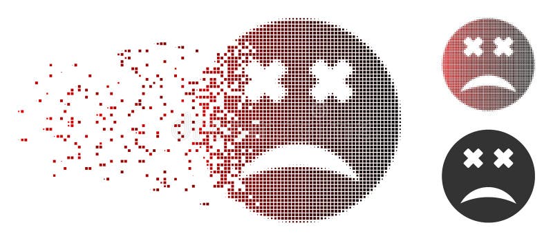 Shredded Pixel Halftone Blind Smiley Icon Stock Vector - Illustration ...