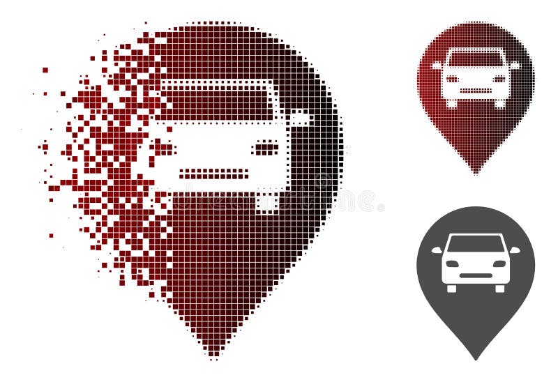 Shredded Pixel Halftone Car Map Marker Icon Stock Vector - Illustration ... Shredded Pixel Halftone Car Map Marker Icon Stock Vector - Illustration ...