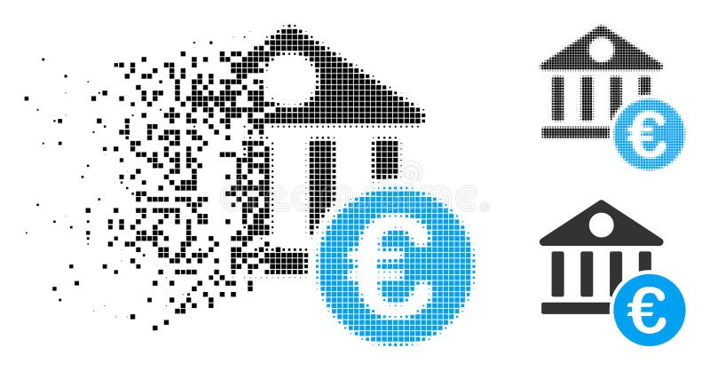 Shredded Pixel Halftone Euro Banking Building Icon Stock Vector ... Shredded Pixel Halftone Euro Banking Building Icon Stock Vector ...