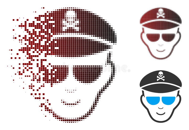 Shredded Pixel Halftone Evil Soldier Face Icon Stock Vector ...