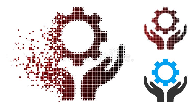 Shredded Pixel Halftone Gear Maintenance Hands Icon Stock Vector ... Shredded Pixel Halftone Gear Maintenance Hands Icon Stock Vector ...