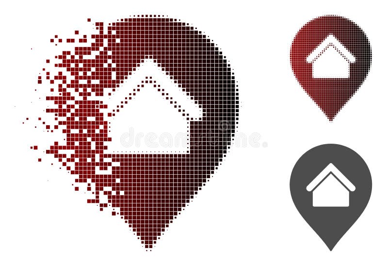 Shredded Pixel Halftone Residence Marker Icon Stock Vector ... Shredded Pixel Halftone Residence Marker Icon Stock Vector ...