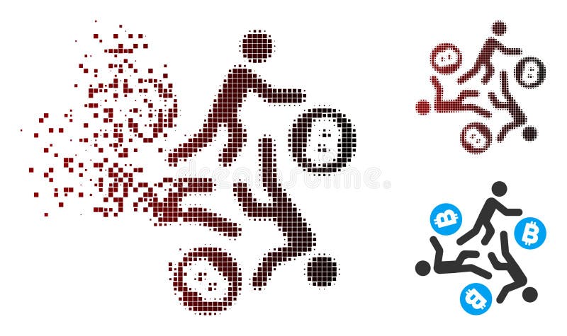 Shredded Pixel Halftone Running Persons for Bitcoin Icon Stock Vector ... Shredded Pixel Halftone Running Persons for Bitcoin Icon Stock Vector ...