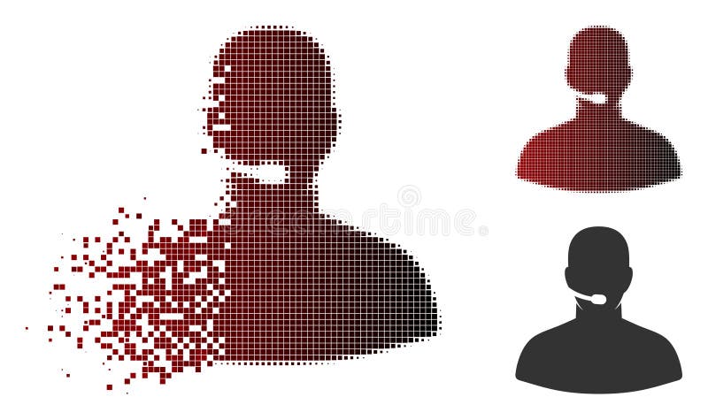 Shredded Pixelated Halftone Call Center Operator Icon Stock Vector ... Shredded Pixelated Halftone Call Center Operator Icon Stock Vector ...
