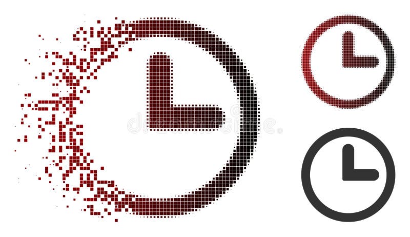 Shredded Pixelated Halftone Clock Icon Stock Vector - Illustration of ...
