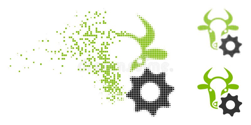 Shredded Pixelated Halftone Cow Options Gear Icon Stock Vector ... Shredded Pixelated Halftone Cow Options Gear Icon Stock Vector ...