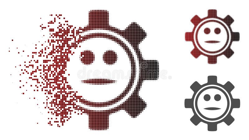 Shredded Pixelated Halftone Gear Neutral Smiley Icon Stock Vector ... Shredded Pixelated Halftone Gear Neutral Smiley Icon Stock Vector ...