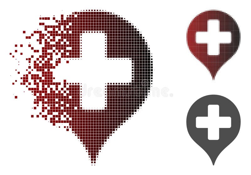 Shredded Pixelated Halftone Hospital Cross Map Marker Icon Stock Vector ... Shredded Pixelated Halftone Hospital Cross Map Marker Icon Stock Vector ...
