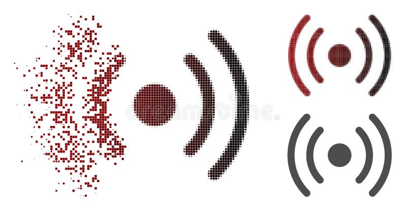 Shredded Pixelated Halftone Wi-Fi Source Icon Stock Vector ...
