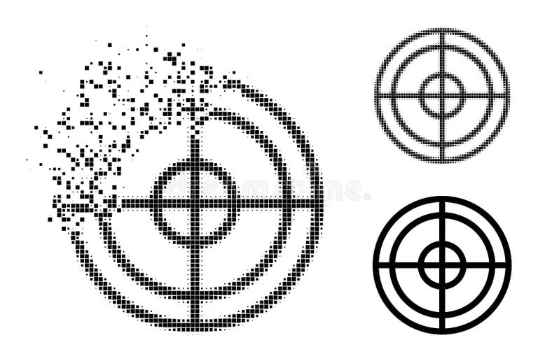 Shredded Pixelated Target Glyph with Halftone Version Stock Vector ...