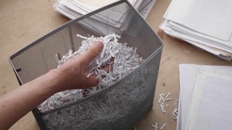 Shredded Private Confidential Documents. Shredded Paper in a Shredder ...