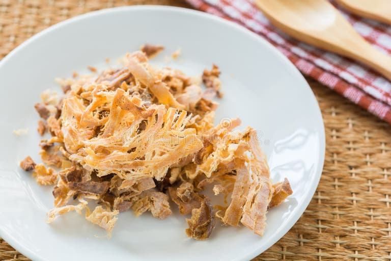 Shredded Seasoned Cuttlefish Stock Photo - Image of brown, dessert ...