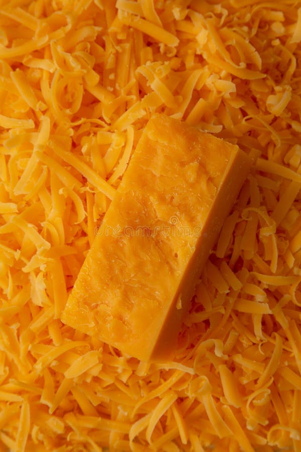 Shredded Sharp Cheddar Cheese Background Stock Image - Image of dairy ...
