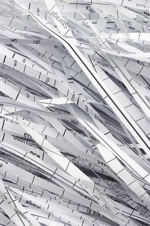 Shredded Waste Paper Strips Stock Image - Image of waste, shredded ...