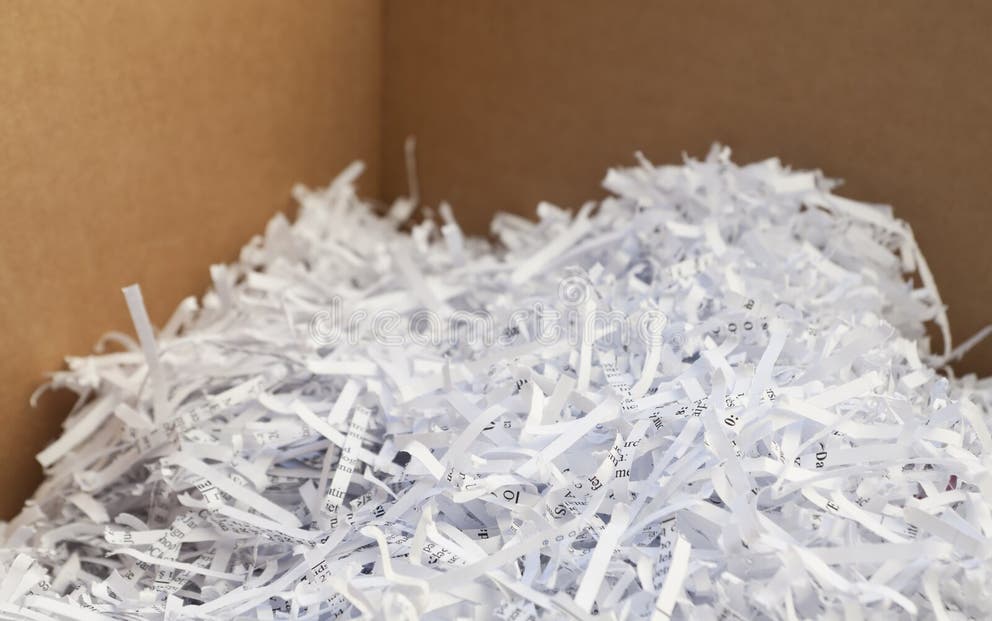 Shredded Waste Paper Strips Stock Photo - Image of trash, shredded ...