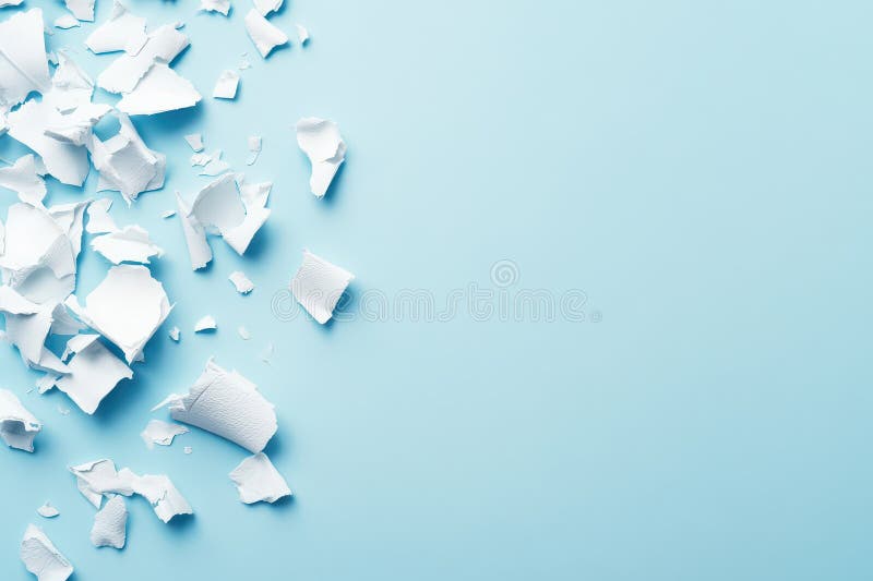 Shredded White Paper on Light Blue Background Stock Photo - Image of ...