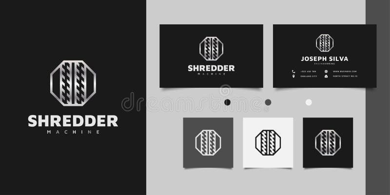 Shredder Logo Design with Line Concept in Metal Gradient Stock Vector ...
